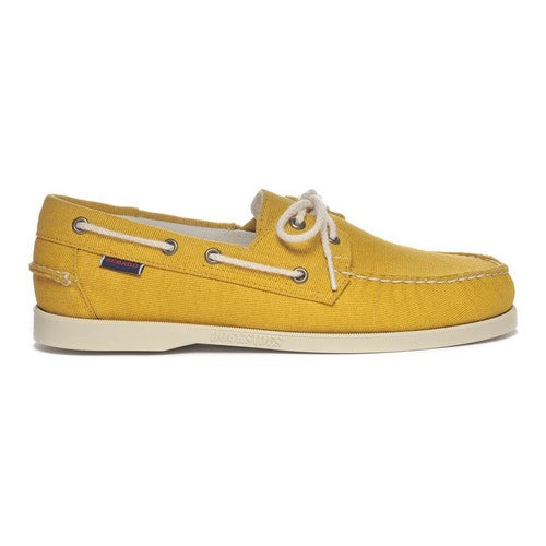SEBAGO DOCKSIDES CANVAS Jaune GRANDES POINTURES – De Long En Large